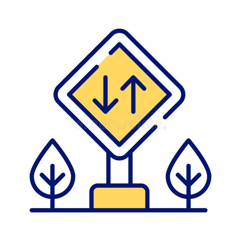 Two Way Traffic Signs Icon, Ready for Premium Use Stock Vector ...