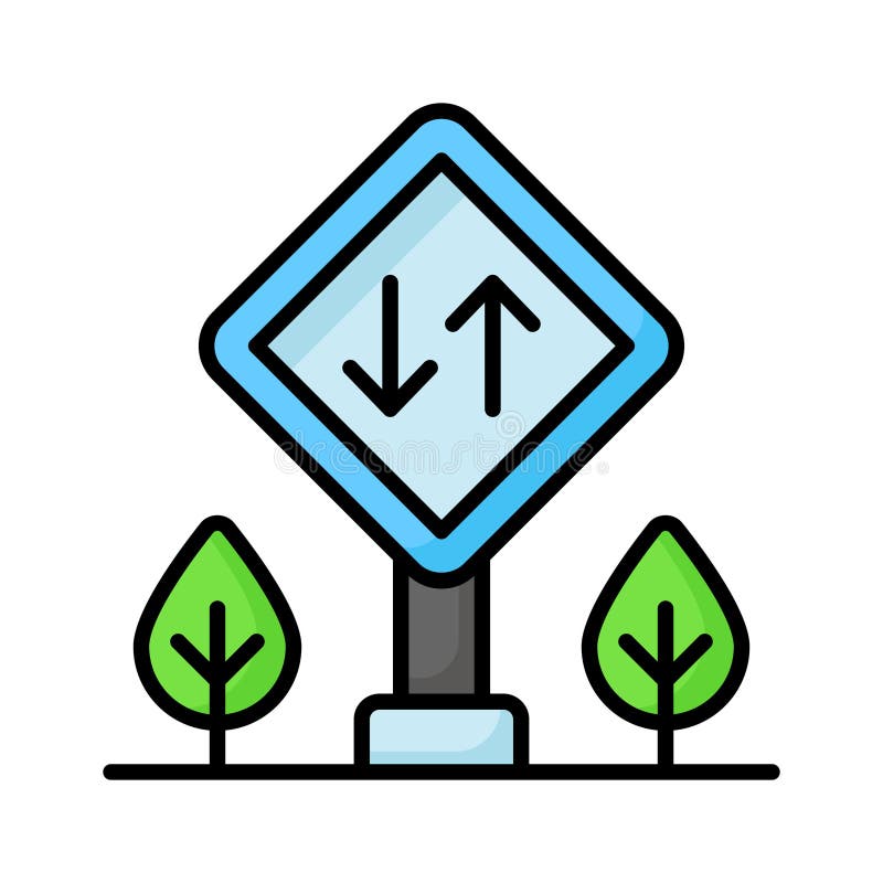 Two Way Traffic Signs Icon, Ready for Premium Use Stock Vector ...