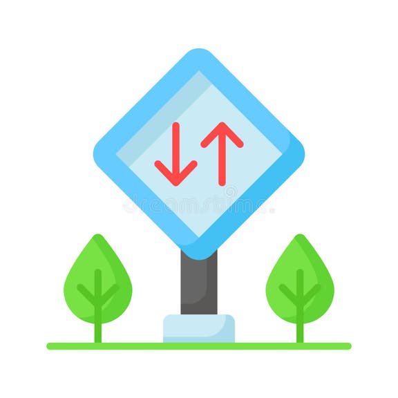 Two Way Traffic Signs Icon, Ready for Premium Use Stock Vector ...