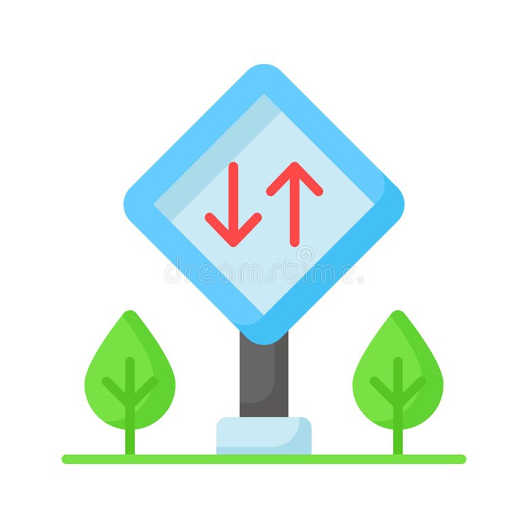 Two Way Traffic Signs Icon, Ready for Premium Use Stock Vector ...