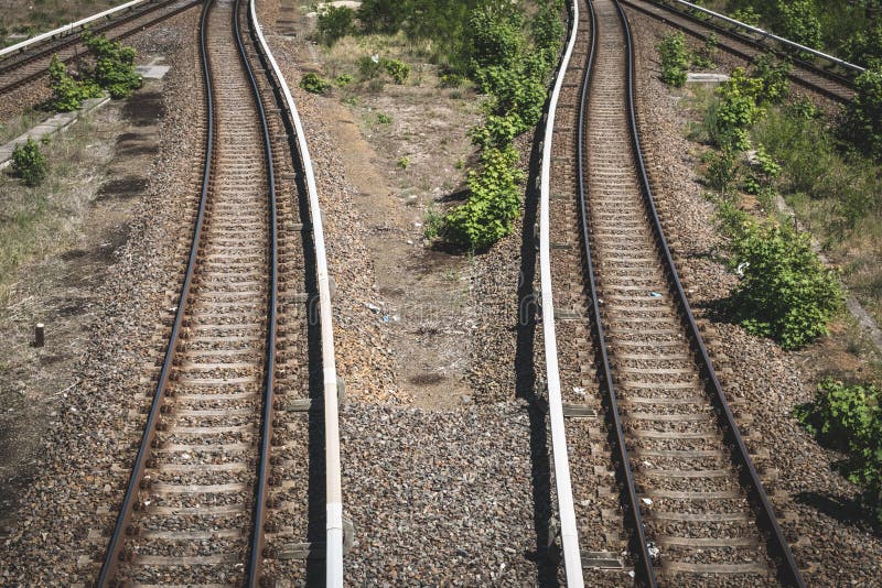 Two Ways - Rails, Railway, Two Railroads Stock Photo - Image of ...