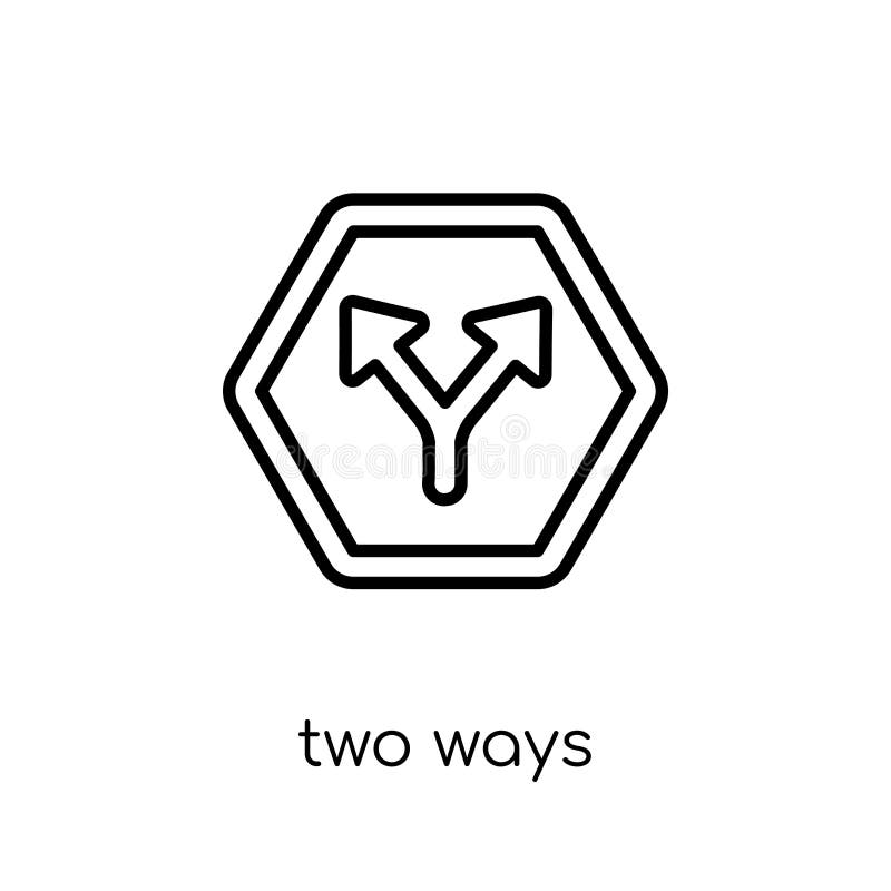 Two Ways Sign Icon. Trendy Modern Flat Linear Vector Two Ways Si Stock ...