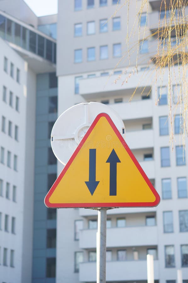 Two ways sign stock photo. Image of yellow, pole, directions - 37078478