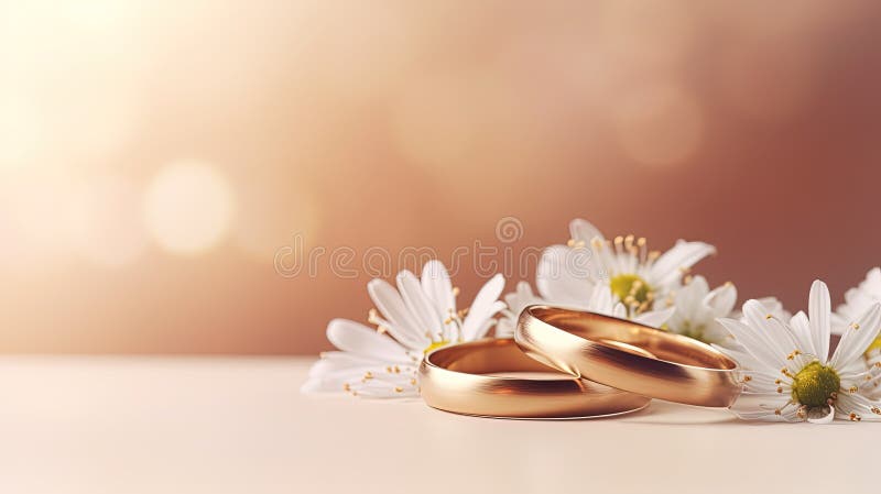 Two Wedding Ring on Pastel Background Stock Photo - Image of ceremony ...