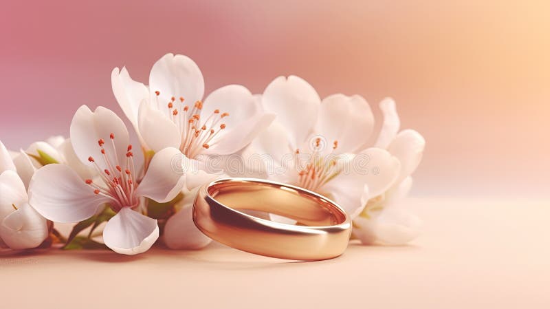 Two Wedding Ring on Pastel Background Stock Photo - Image of couple ...