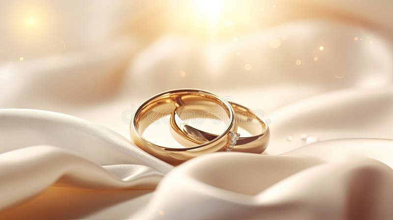 Two Wedding Ring on Pastel Background Stock Photo - Image of floral ...