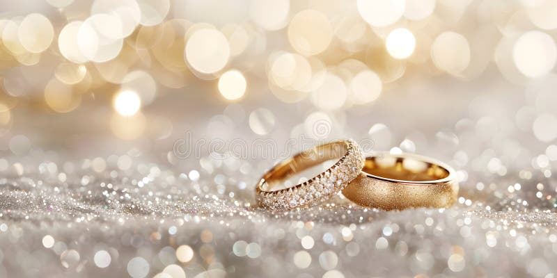 Two Wedding Rings on an Abstract Background Stock Photo - Image of ...