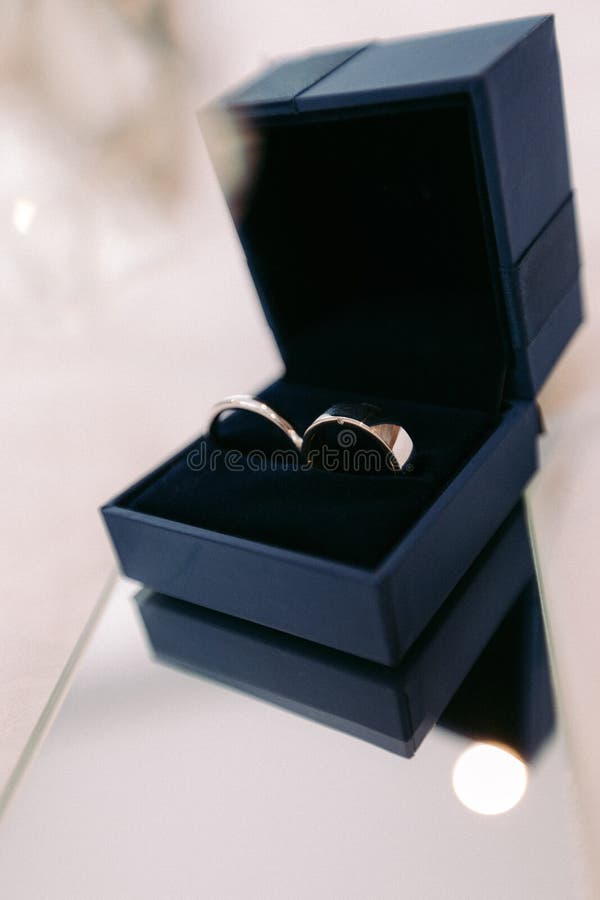 Two wedding rings in box stock image. Image of anniversary - 147748437