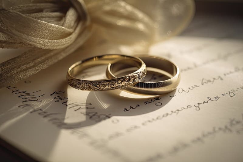 Two Wedding Rings and Flowers, Wedding Invitation Stock Illustration ...