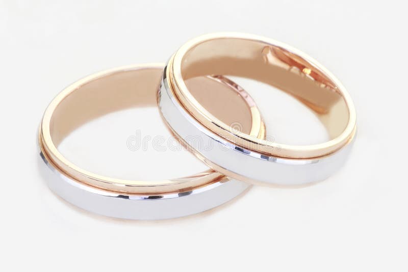 Two Wedding Rings Isolated on White Stock Photo - Image of husband ...