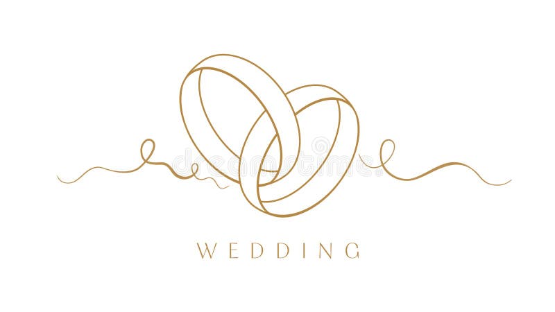 Two Wedding Rings Line Drawing. Love and Romantic Stock Vector ...