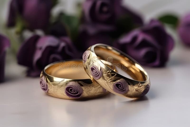 Two Wedding Rings Made of Light and Energy Created with Generative AI ...