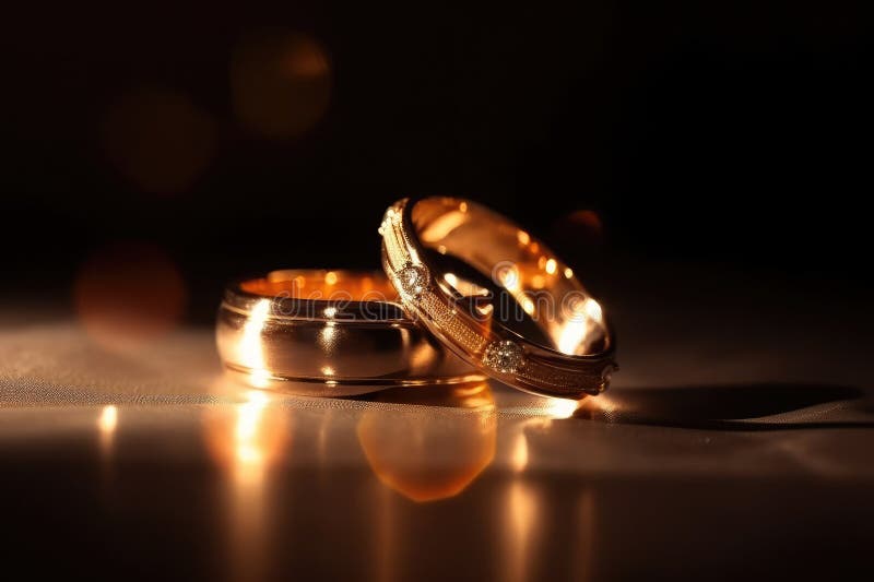 Two Wedding Rings Made of Light and Energy Created with Generative AI ...