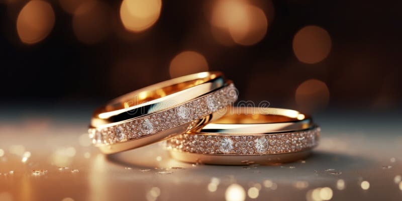 Two Wedding Rings Set on a Snow Background. Stock Photo - Image of ...