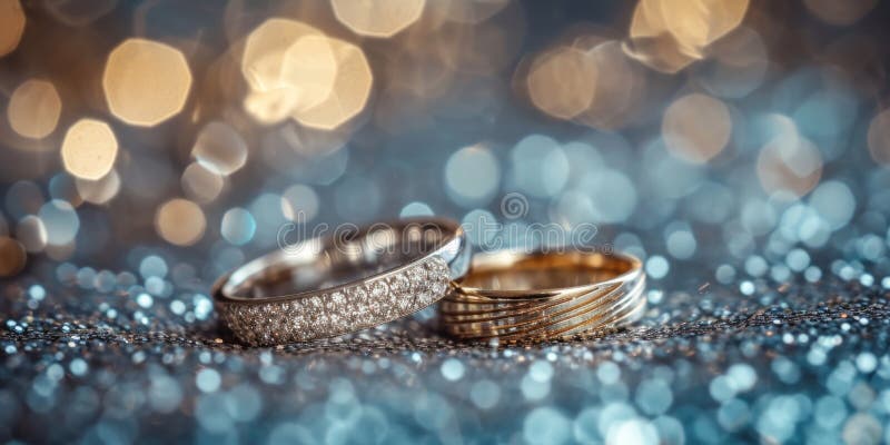 Two Wedding Rings Set on a Snow Background. Stock Photo - Image of ...