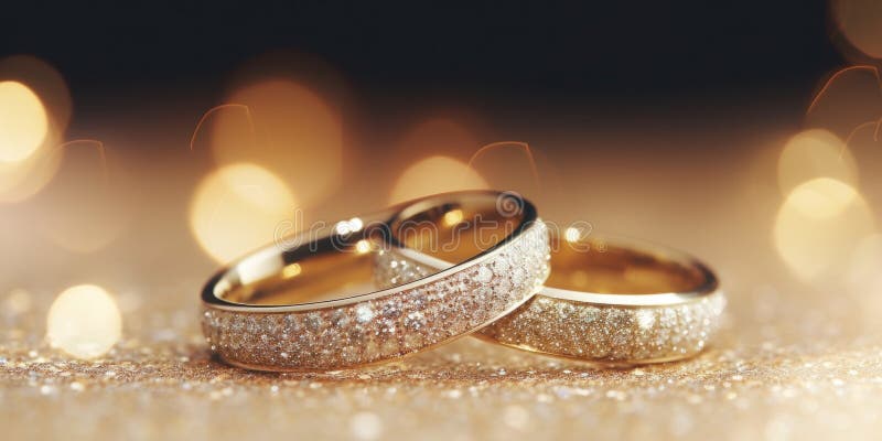 Two Wedding Rings Set on a Snow Background. Stock Illustration ...