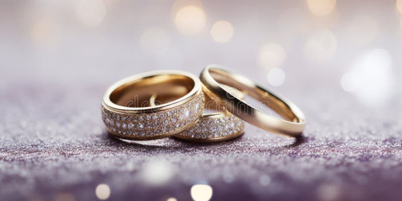Two Wedding Rings Set on a Snow Background. Stock Image - Image of ...