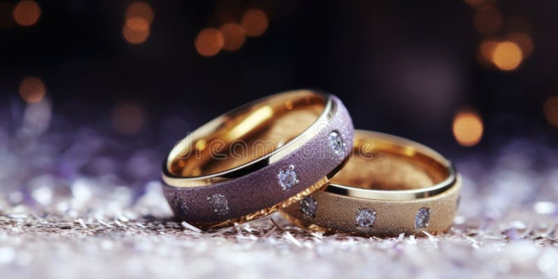 Two Wedding Rings Set on a Snow Background. Stock Illustration ...