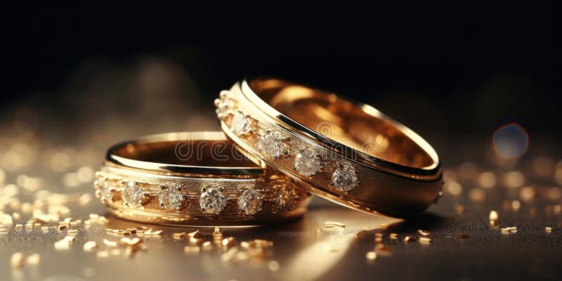 Two Wedding Rings Set on a Snow Background. Stock Photo - Image of ...