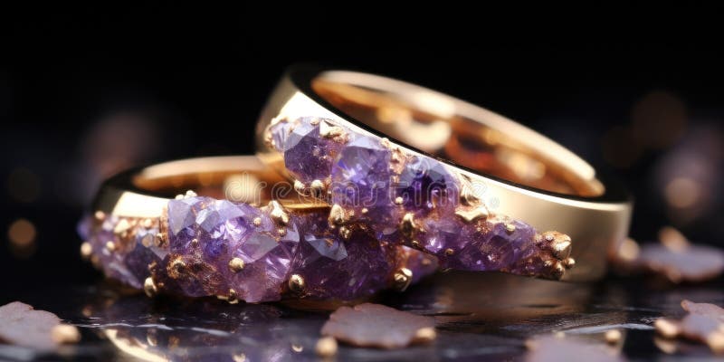 Two Wedding Rings Set on a Snow Background. Stock Illustration ...