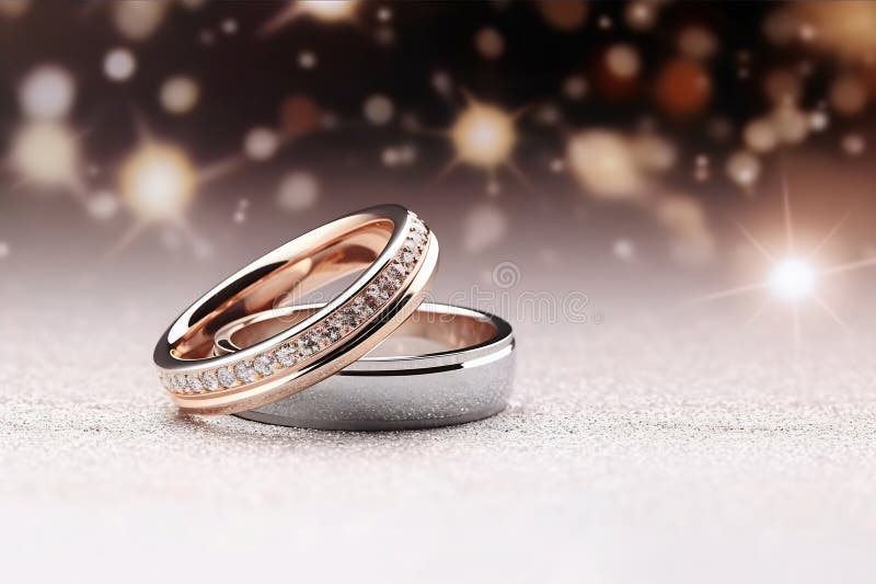 Two wedding rings stacked stock image. Image of together - 321532973