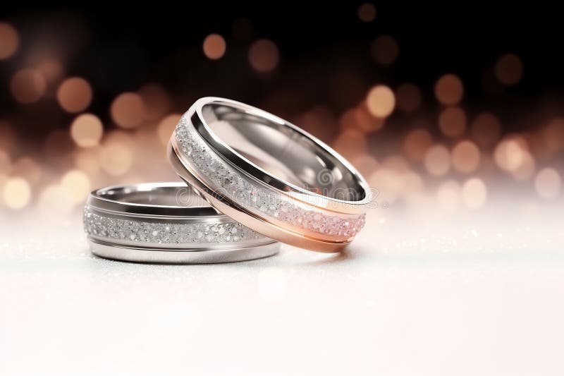 Two Wedding Rings Stacked Together Stock Photo - Image of groom ...