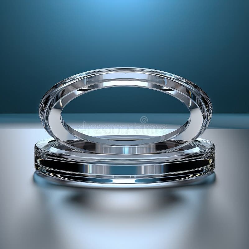Two Wedding Rings on a Table with a Blue Background Stock Illustration ...