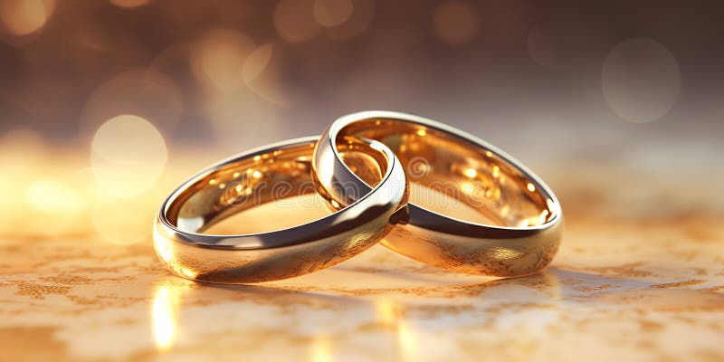 Two wedding rings on table stock image. Image of metal - 312267661
