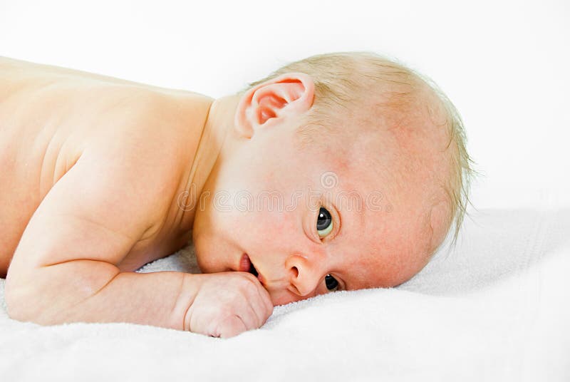 Two weeks baby stock image. Image of eyes, innocent, head - 12320455