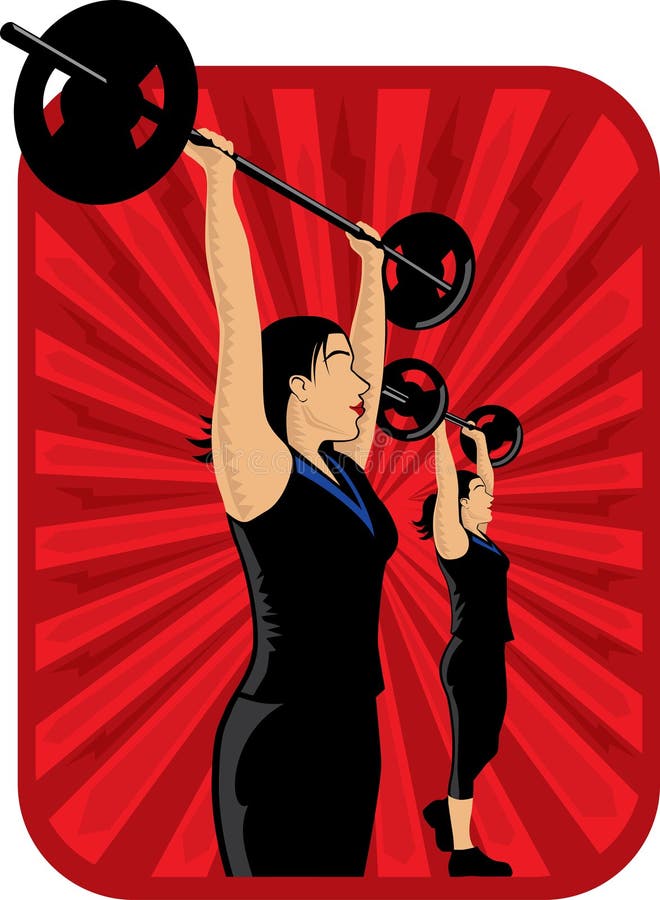 Two weight lifting women stock vector. Illustration of health - 23695353