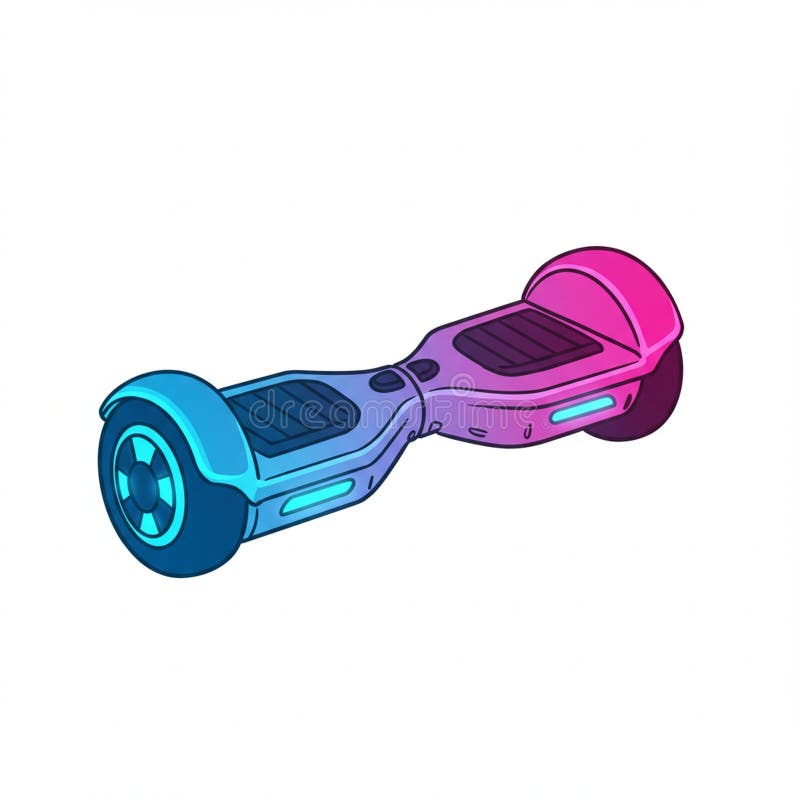 Two-wheeled Self-balancing Hoverboard with a Blue and Pink Gradient. Features LED Stock ...