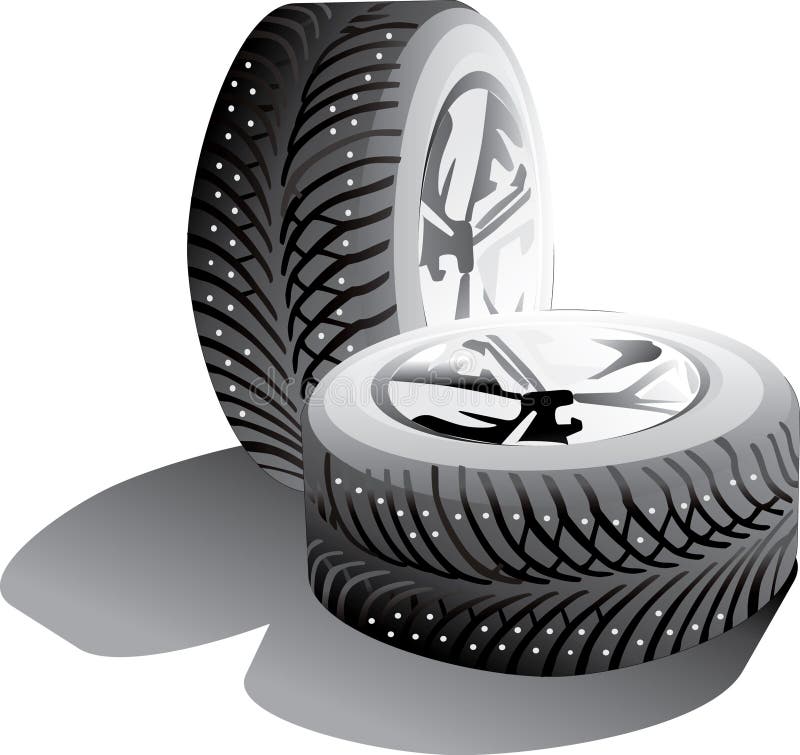 Two Wheels Isolated on White Stock Vector - Illustration of machine ...