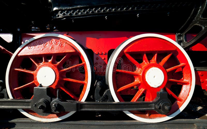 Two wheels of old train stock image. Image of detail - 21820669