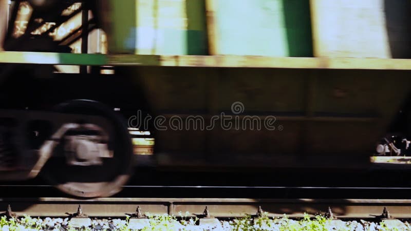 Two Wheels of an Oncoming Train. Close Up. Stock Video - Video of ...