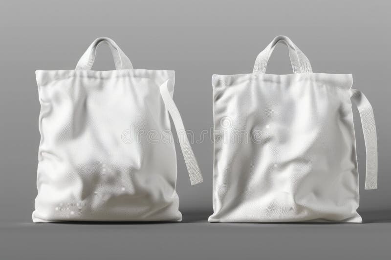 Two White Bags Placed Side by Side. Suitable for Retail or Shopping ...