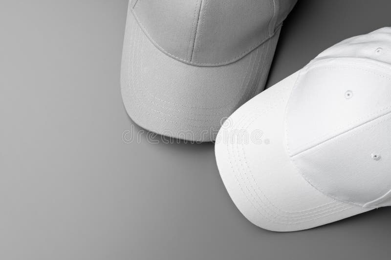 Two White Baseball Caps on a White Background Stock Image - Image of ...