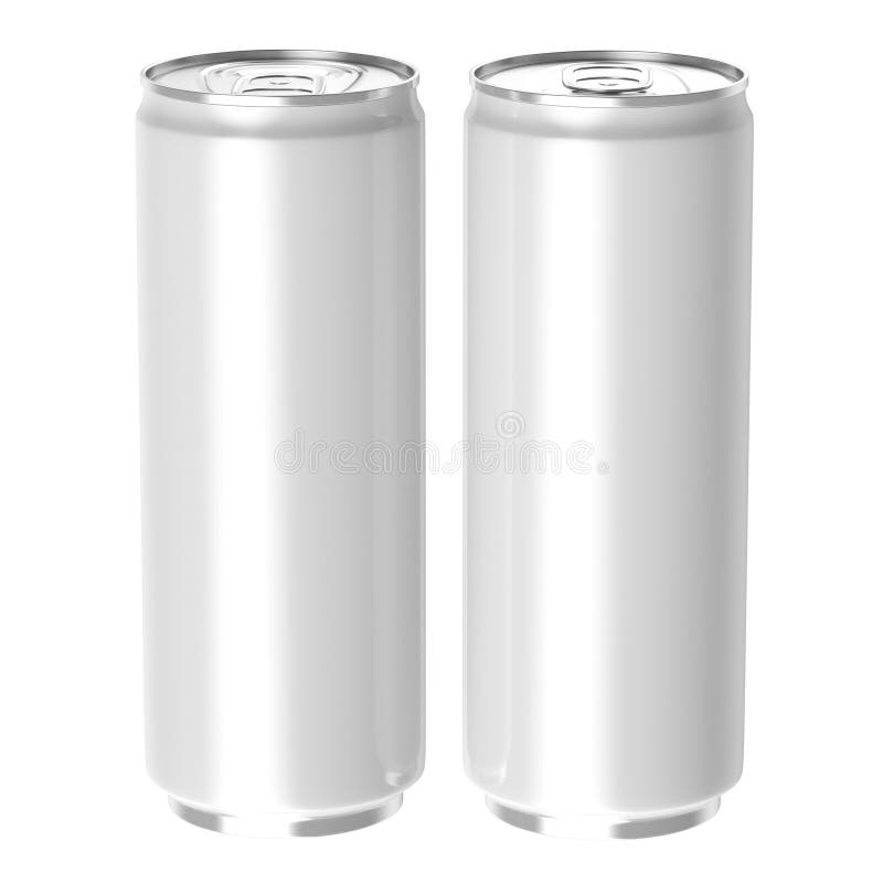 Two White Beverage Drink Cans, PNG Transparent Bac Stock Image ...