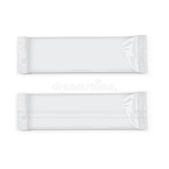 Two White, Blank Rectangular Packaging Wrappers Placed Vertically and ...