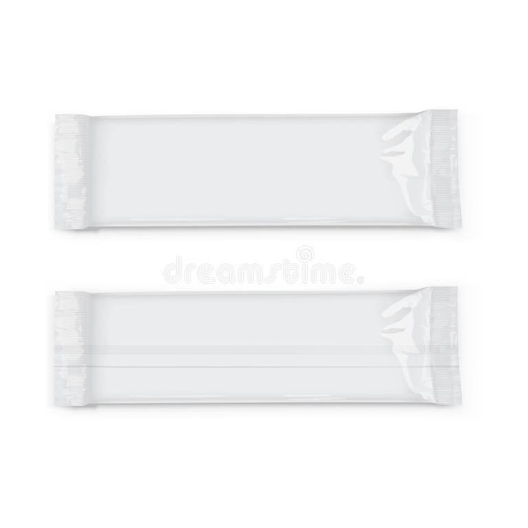 Two White, Blank Rectangular Packaging Wrappers Placed Vertically and ...