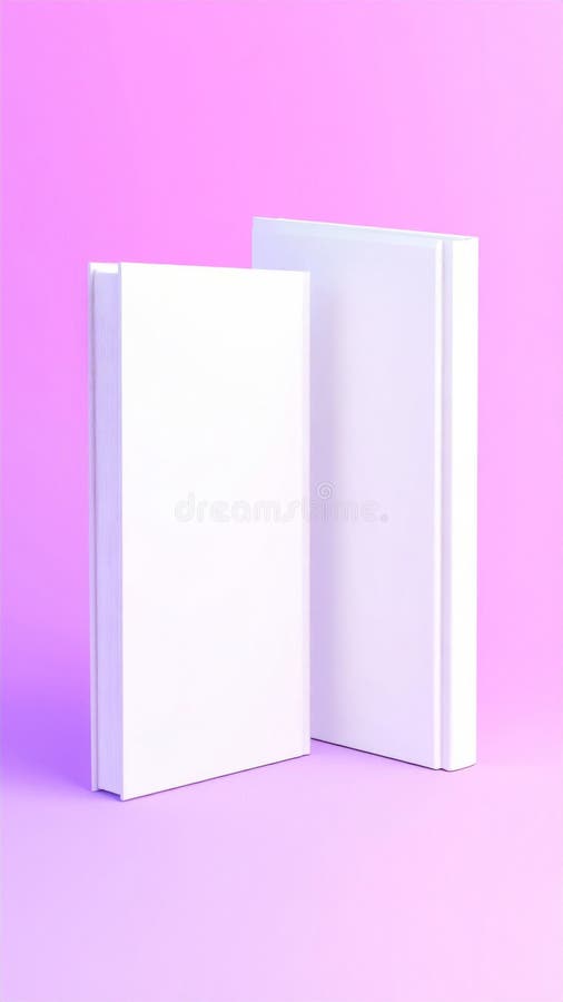 Two White Books on Pink Background Stock Illustration - Illustration of ...
