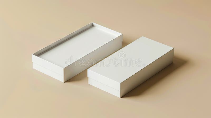 Two White Boxes on a Beige Surface Stock Image - Image of cardboard ...