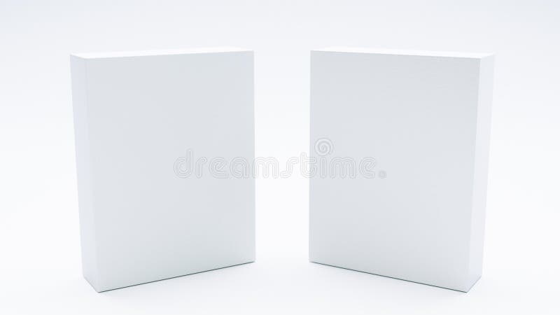Two White Boxes - Grayscale Templates for Software, Books, Boxes Stock ...