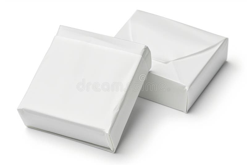 Two White Boxes Sit Together on a Surface Stock Photo - Image of ...