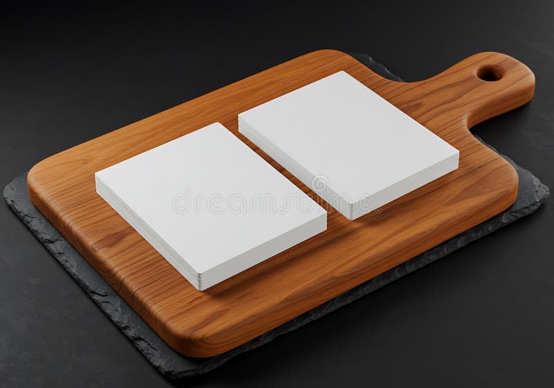 Two White Boxes on Wooden and Slate Boards Stock Illustration ...