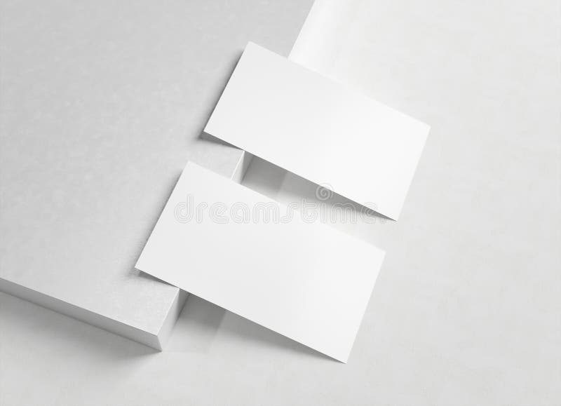 Two White Business Card Mockup. Textured Calling Card Template on a ...