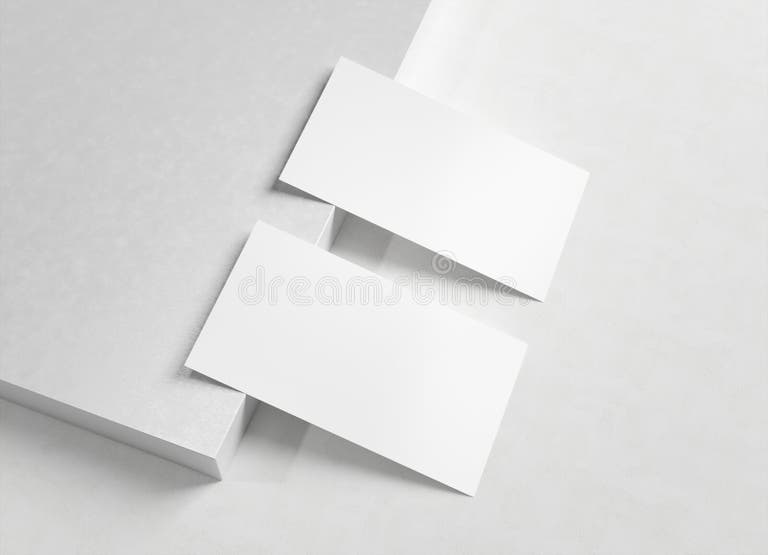 Two White Business Card Mockup. Textured Calling Card Template on a ...