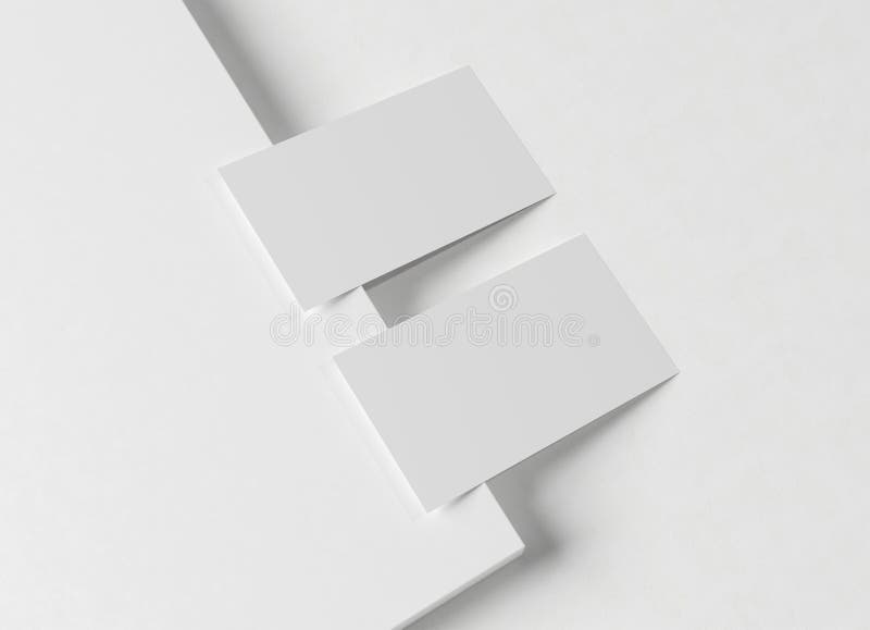 Two White Business Card Mockup. Textured Calling Card Template on a ...