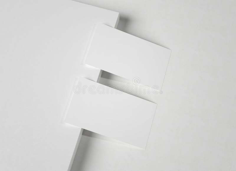 Two White Business Card Mockup. Textured Calling Card Template on a ...