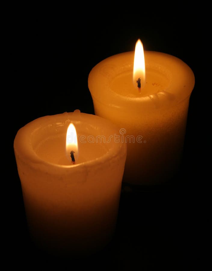 Two White Candles stock photo. Image of calm, peace, couple - 1707542