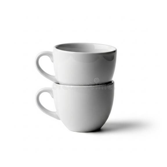 Two White Ceramic Cups are Stacked on Top of Each Other, Creating a ...